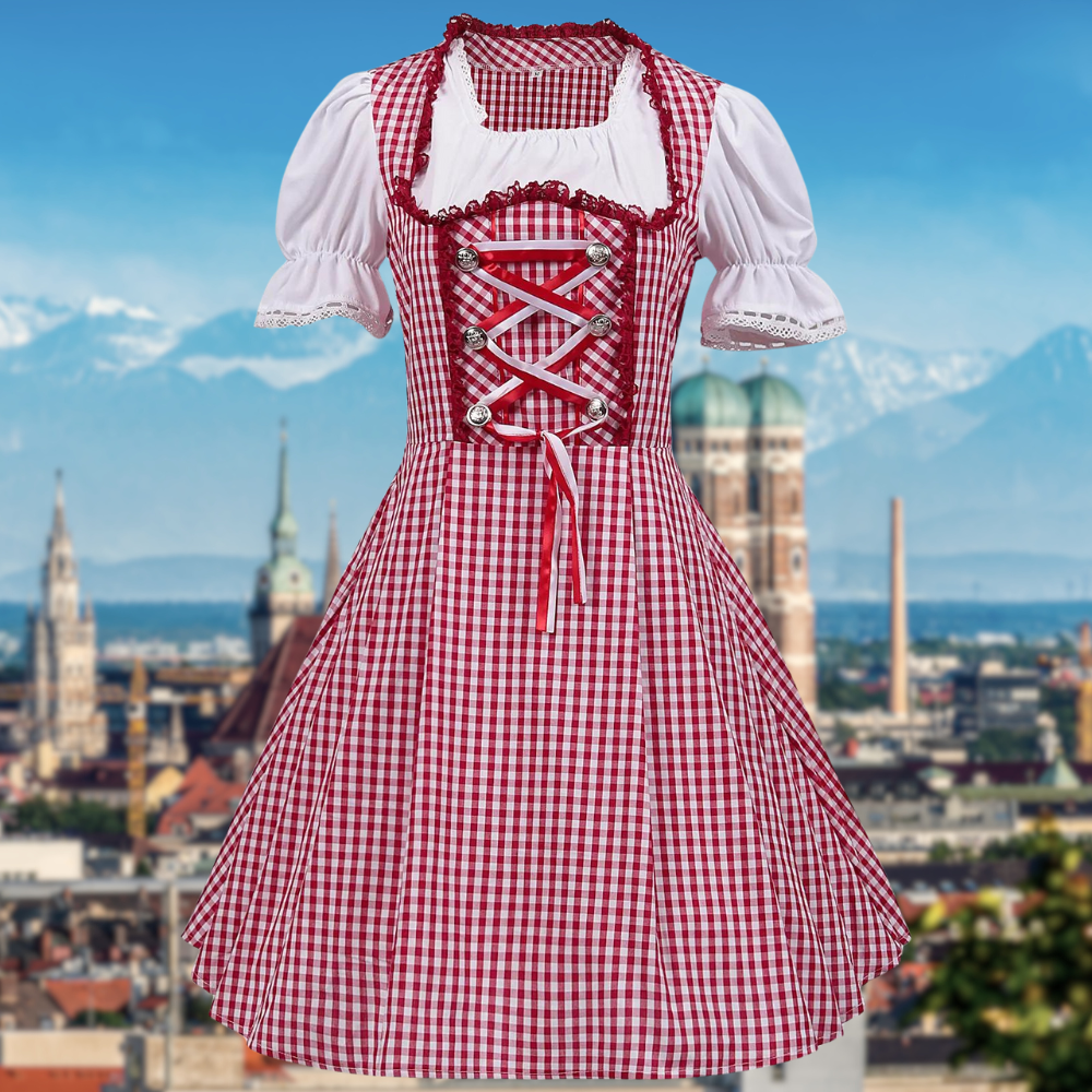 Rotes Oktoberfest-Dirndl Damen – SOLAF MODE